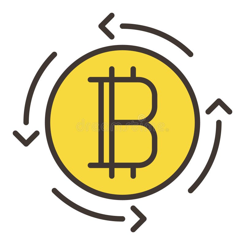 Bitcoin Sign Inside Arrows Vector Crypto Currency Round Colored Icon or Symbol Stock Vector ...