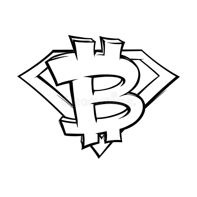 Bitcoin Sign for Printing and Coloring. Vector Stock Vector ...