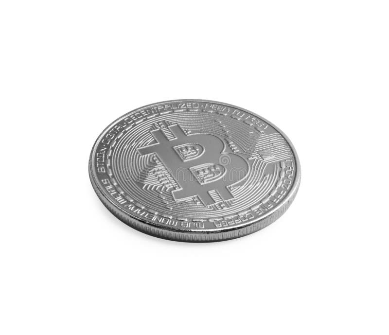 Bitcoin. Silver Bitcoin Isolated on White Background Stock Image ...