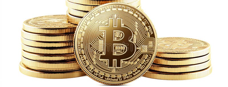 Bitcoin Stack, AI Generated Stock Illustration - Illustration of white ...