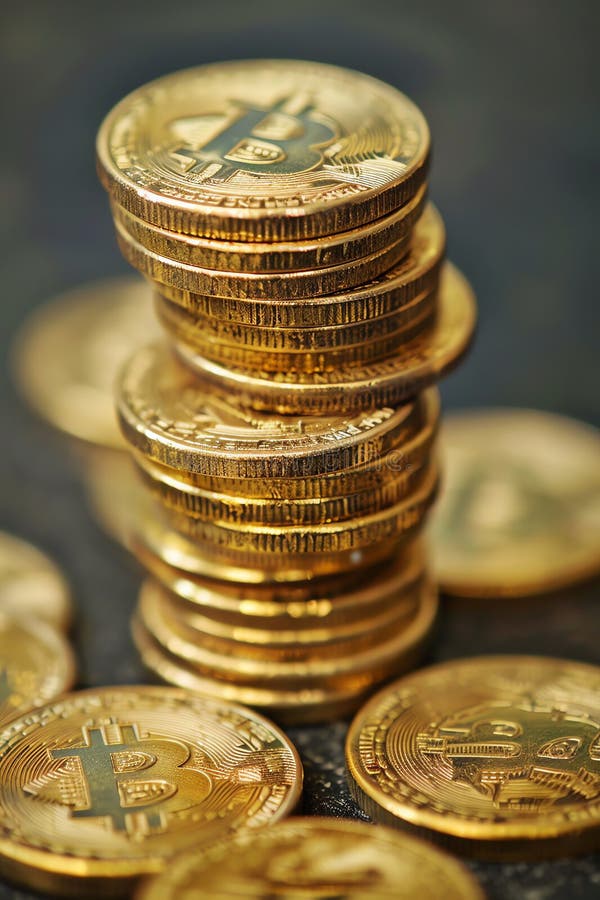 Bitcoin Stack, AI Generated Stock Illustration - Illustration of money ...
