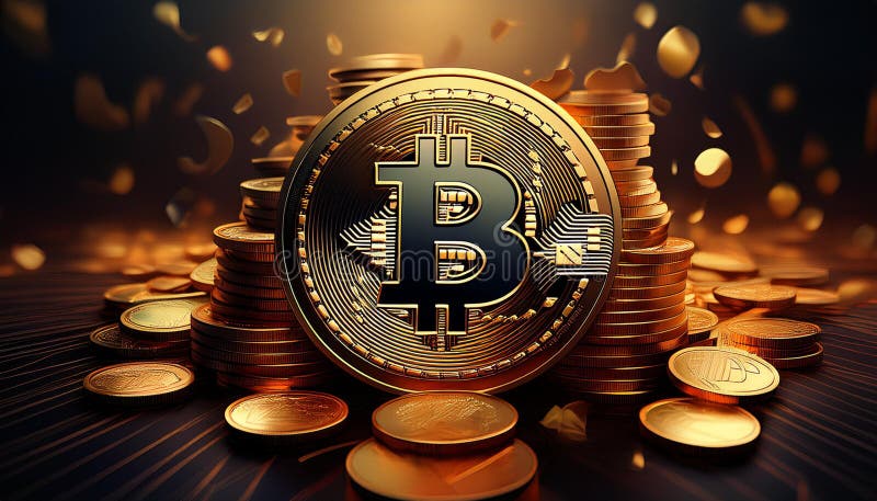 Bitcoin Stack for a Digital Currency Stock Illustration - Illustration of datum, profit: 336135018