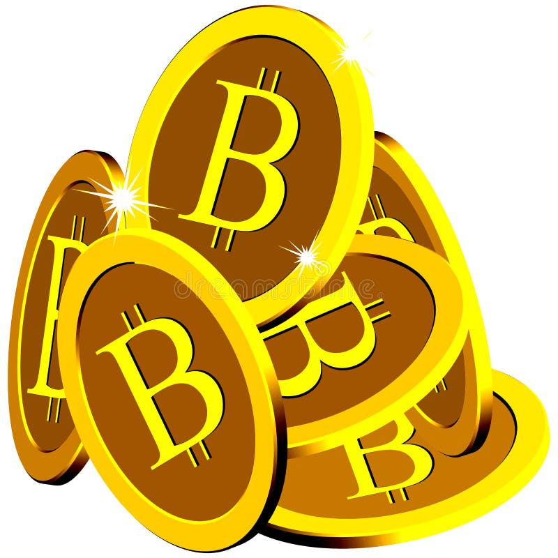 Bitcoin stack over white stock vector. Illustration of financial - 38218557