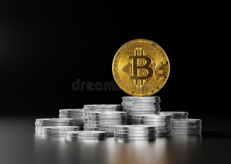 Bitcoin stack stock illustration. Illustration of cash - 265415693