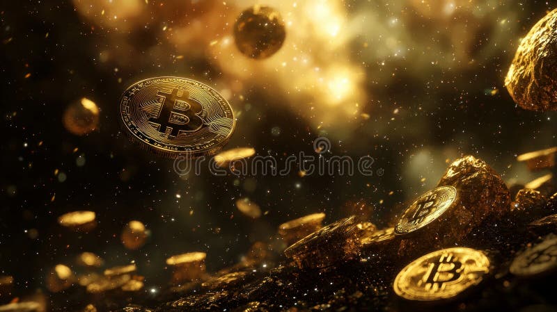Bitcoin Stars Galaxy Doodle 3D Render in 8K Resolution Stock ...