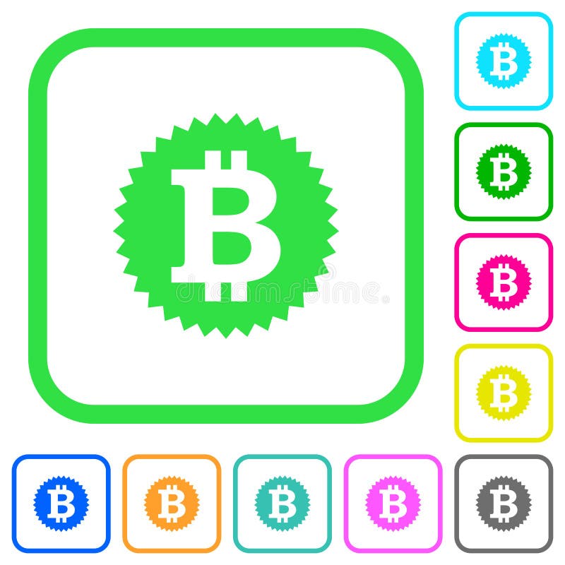 Bitcoin Sticker Vivid Colored Flat Icons Icons Stock Vector ...