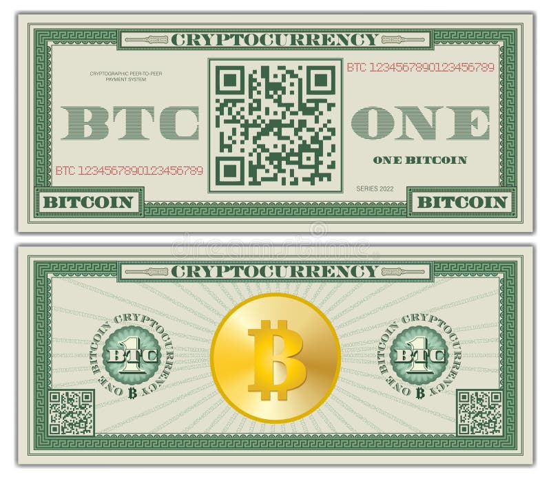 Bitcoin in the Style of Paper Money, US Dollars. One Bitcoin ...