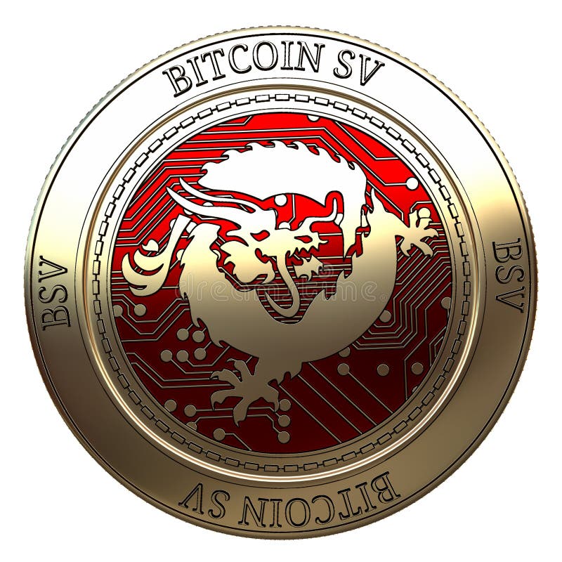 Bitcoin SV Cryptocurrency Physical Golden Coin Isolated on White ...