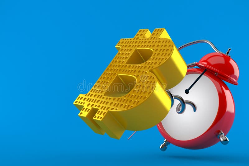 Bitcoin Symbol with Alarm Clock Stock Illustration - Illustration of ...