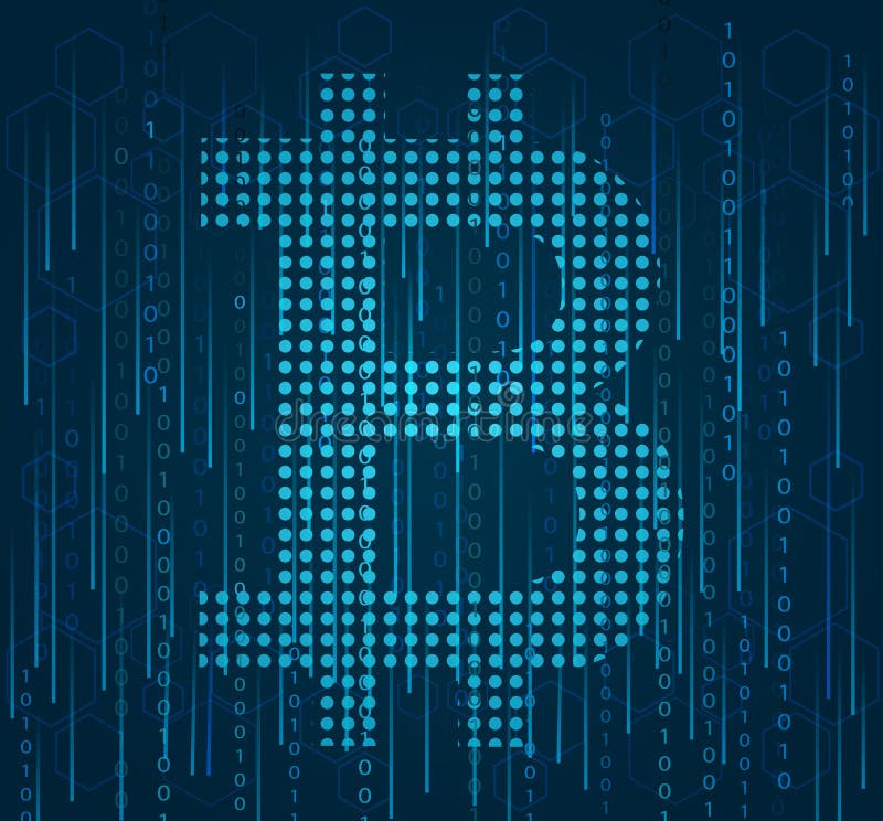 Bitcoin Symbol and Binary Code. Stock Vector - Illustration of trading ...