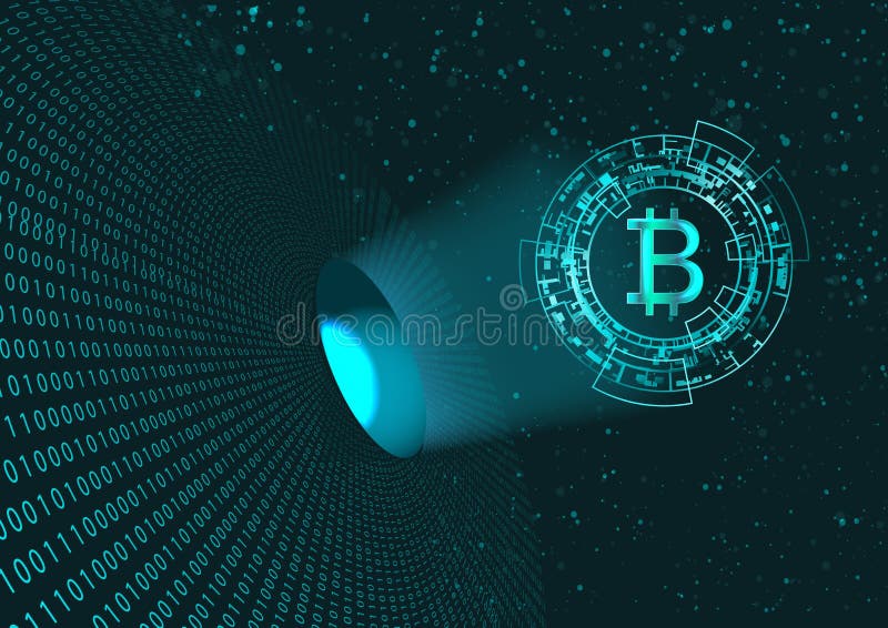 Bitcoin Symbol and Binary Code. Stock Vector - Illustration of internet ...