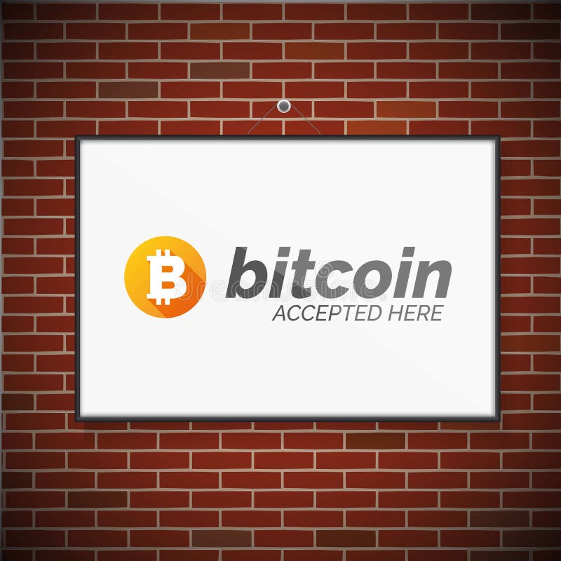 Bitcoin Symbol on Brick Wall Stock Vector - Illustration of emblem ...