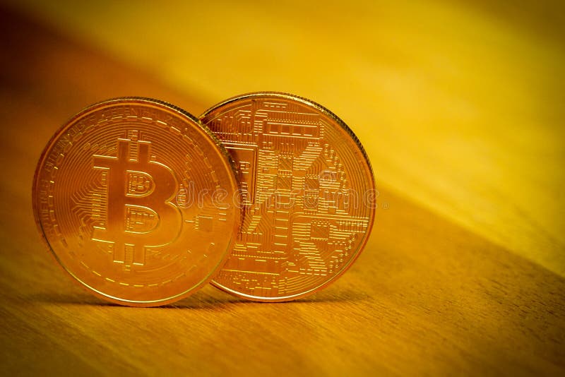 Bitcoin and Us Dollar Close Up View Stock Photo - Image of ...
