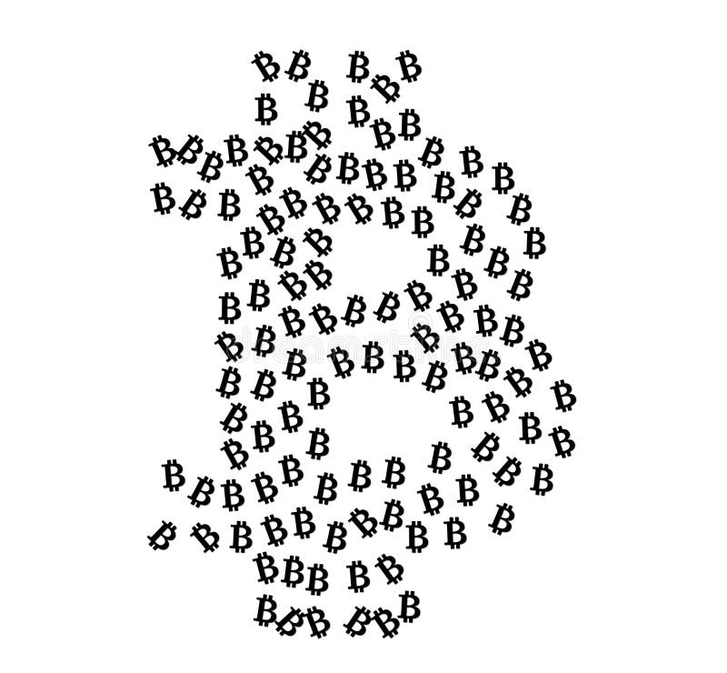 Bitcoin Symbol, Created from Smaller BTC Icons. Stock Illustration ...