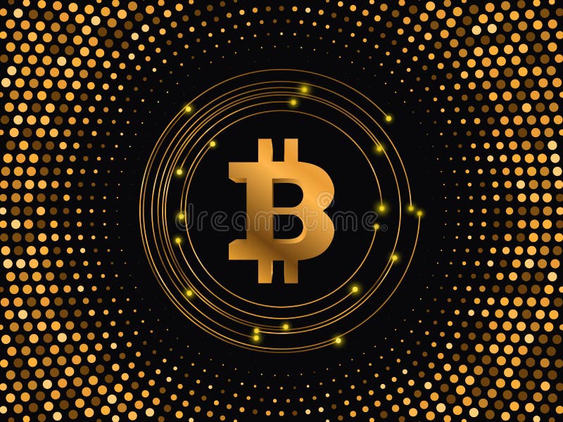 Bitcoin Symbol. Golden Bitcoin Digital Currency Stock Vector ...