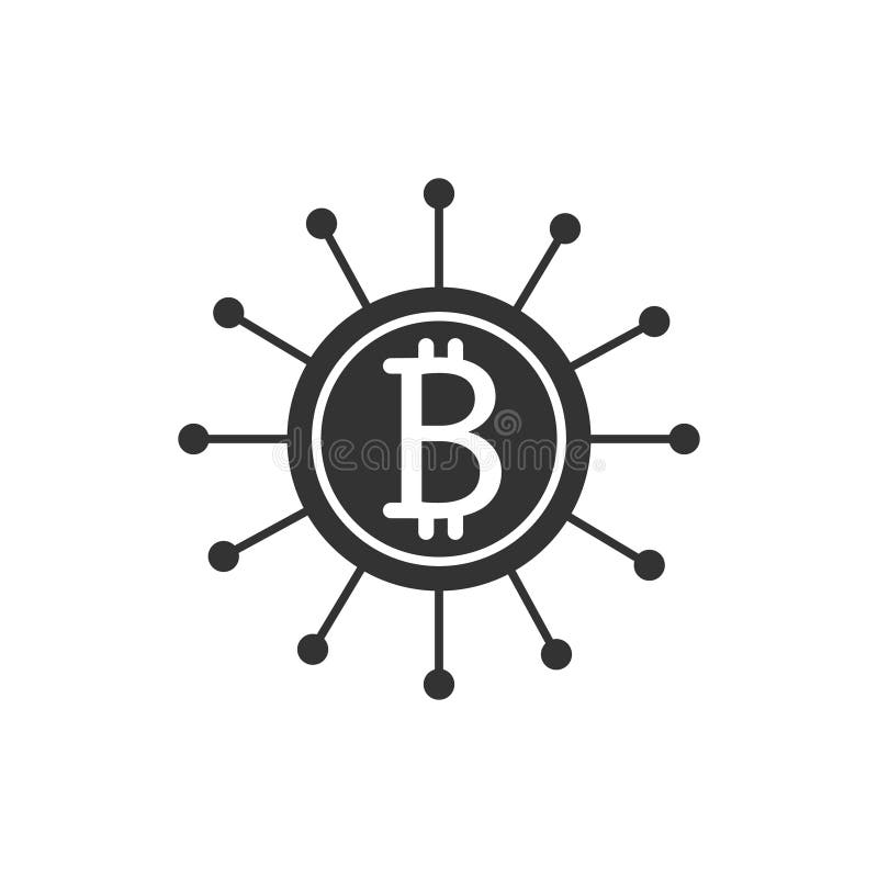 Bitcoin Symbol Icon, Black and White Design. Crypto Payment Stock ...
