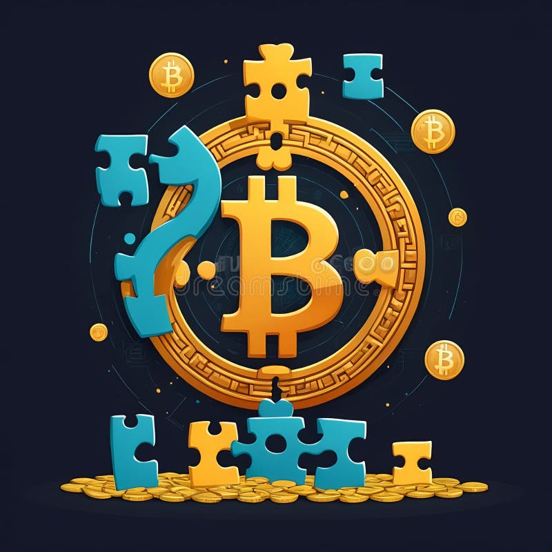 Bitcoin Symbol with Puzzle Pieces Stock Illustration - Illustration of ...