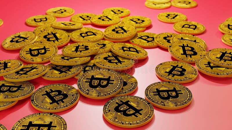Bitcoin Symbol Red Background Stock Photo - Image of cryptography ...