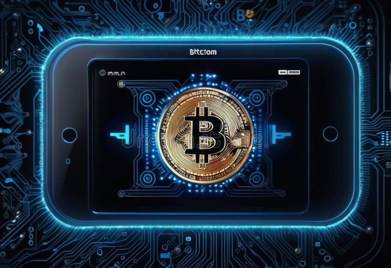 Bitcoin Symbol on Smartphone Display Stock Photo - Image of trading ...