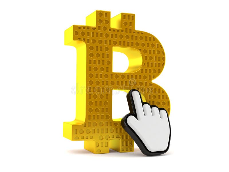 Bitcoin Symbol with Web Cursor Stock Illustration - Illustration of ...