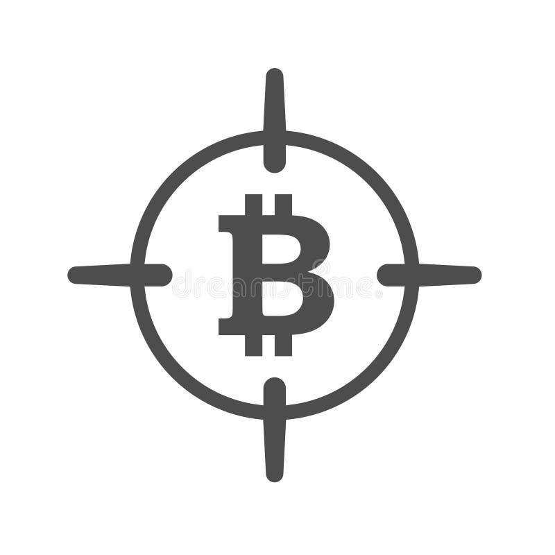 Bitcoin Target Silhouette Vector Icon Isolated on White Stock Vector ...