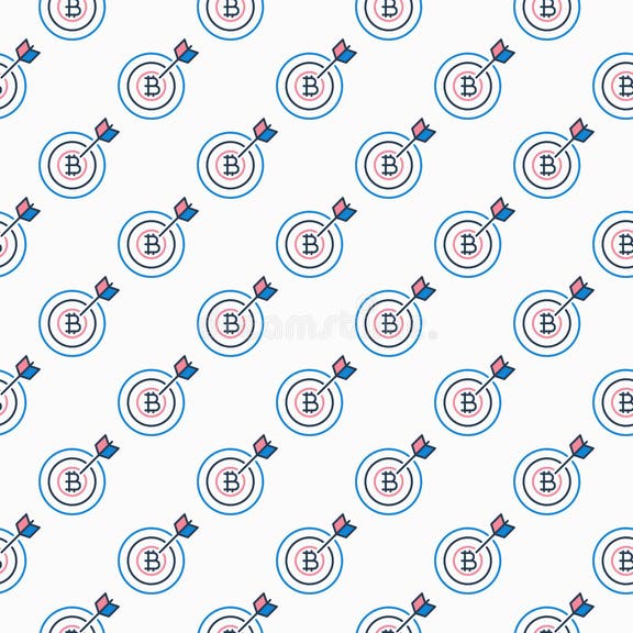 Bitcoin Target Vector Cryptocurrency Colored Seamless Pattern Stock ...
