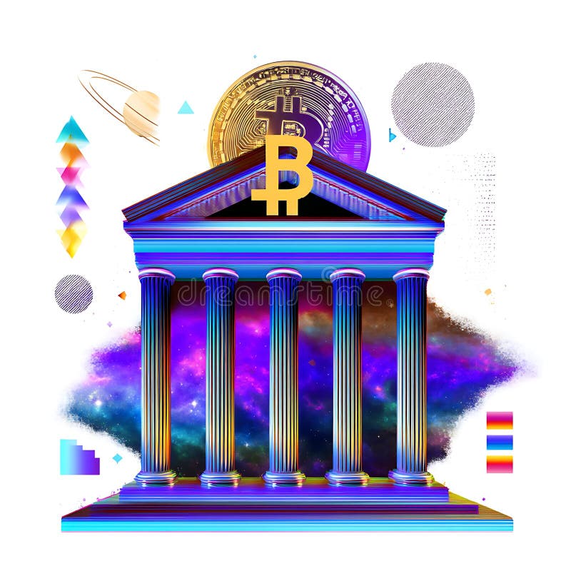 Bitcoin Temple a Futuristic Illustration of Cryptocurrency and ...