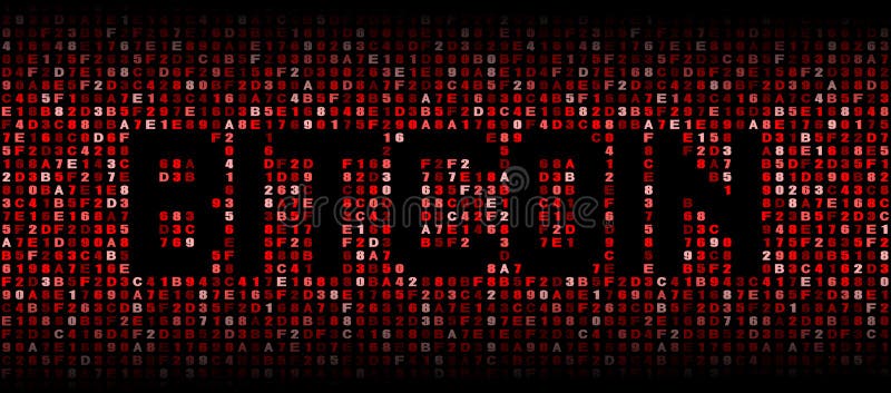 BITCOIN Text Written on Black Orange Sticker Stock Illustration ...