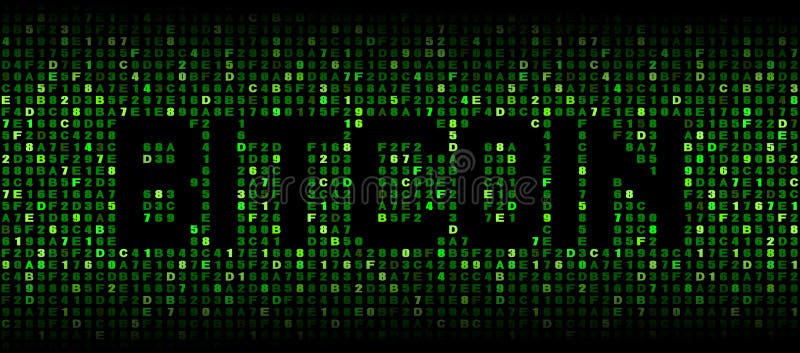Bitcoin Text on Hex Code Illustration Stock Illustration - Illustration ...