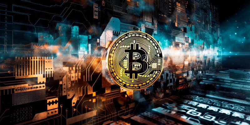 Bitcoin-themed Graphics, Including the Bitcoin Logo, Charts, and ...