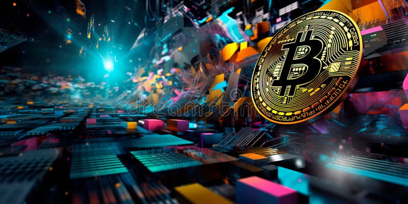 Bitcoin-themed Graphics, Including the Bitcoin Logo, Charts, and ...