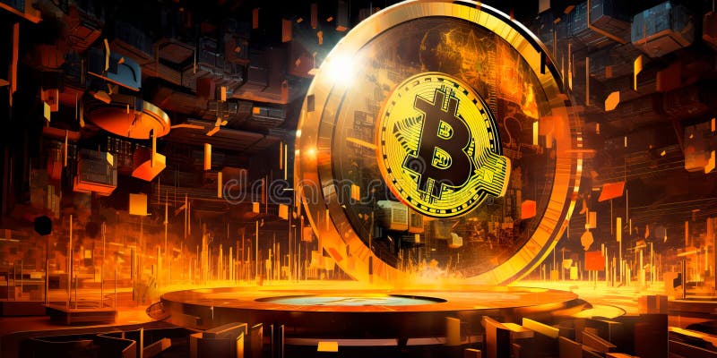 Bitcoin-themed Graphics, Including the Bitcoin Logo, Charts, and ...