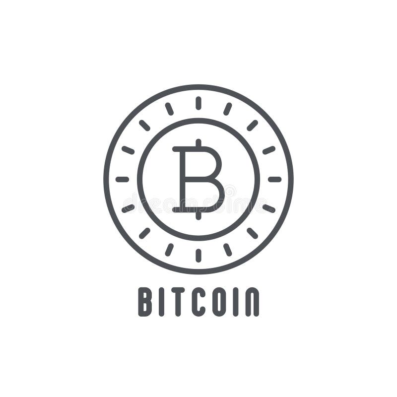 Bitcoin Thin Line Icon. Coin Vector Illustration Isolated on White Stock Vector - Illustration ...