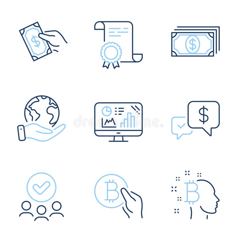 Bitcoin Think, Payment and Analytics Graph Icons Set. Bitcoin Pay ...