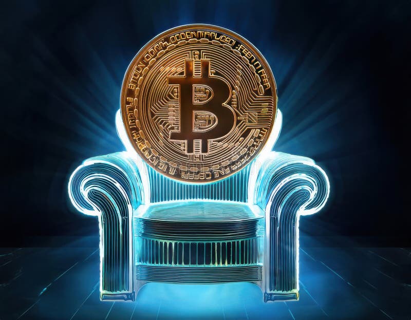 Bitcoin Throne Built from Radiant Digital Currency Stock Illustration ...