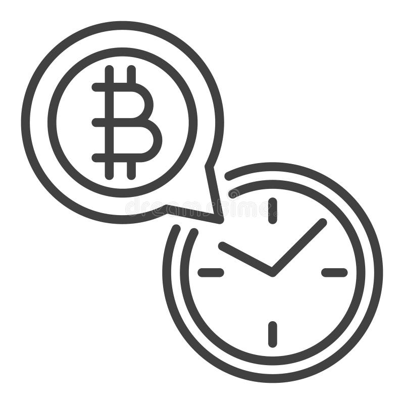 Bitcoin Time Vector Cryptocurrency Clock Outline Icon or Symbol Stock Vector - Illustration of ...
