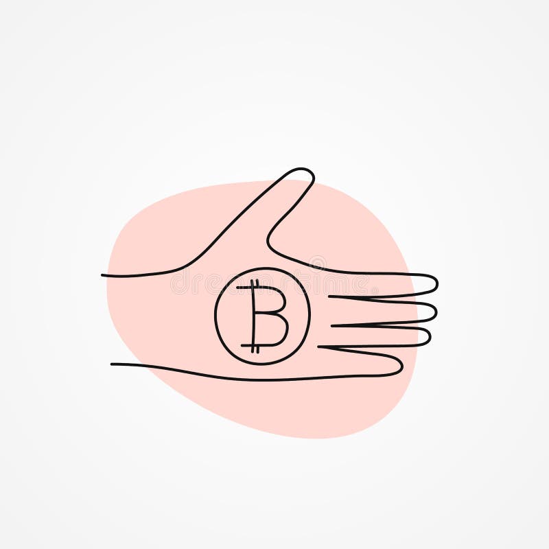 Bitcoin Token on the Hand - Vector Illustration Stock Vector ...