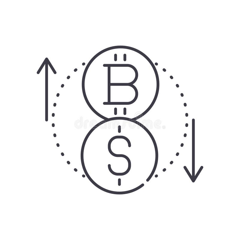 Bitcoin Token Icon, Linear Isolated Illustration, Thin Line Vector, Web ...