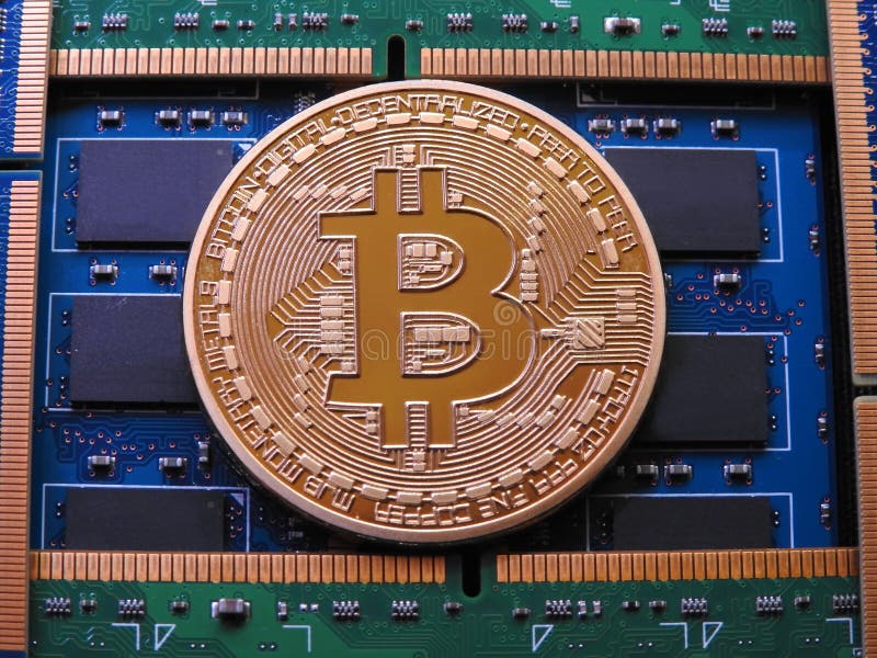Bitcoin and ram memory stock image. Image of finance - 102140057
