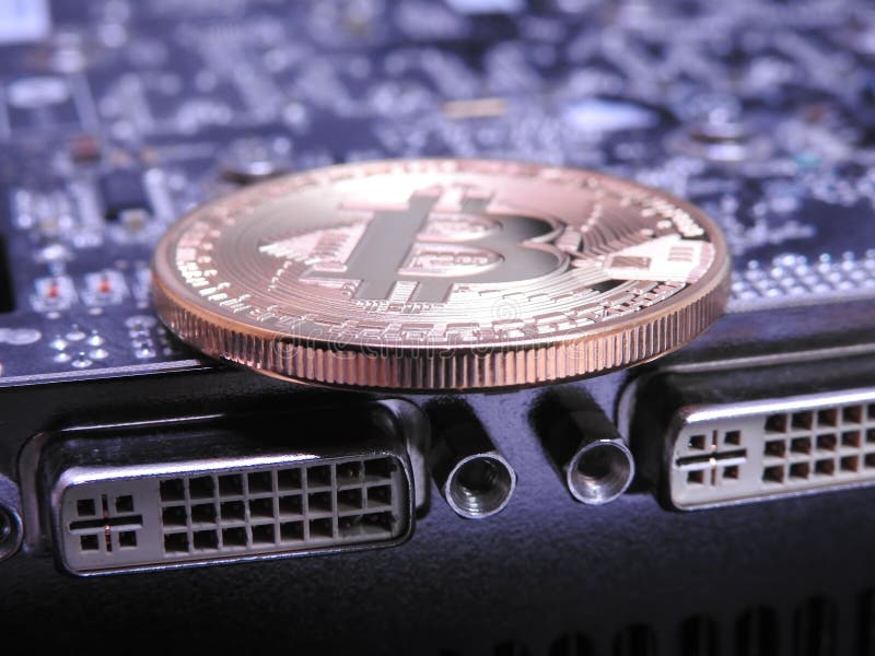 Bitcoin on Top of Graphics Processing Unit or GPU Stock Image - Image ...
