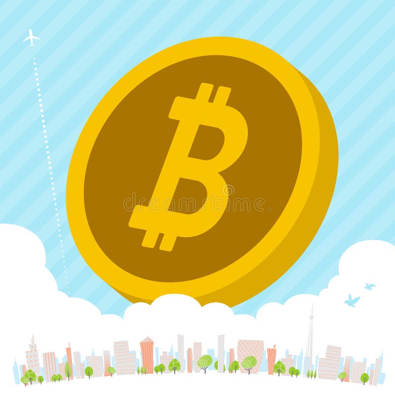 Bitcoin Townscape Back Image Illustration_skyline Stock Vector ...