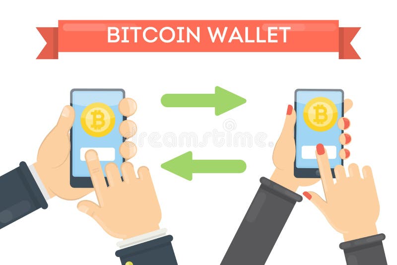 Bitcoin Transaction Concept. Stock Vector - Illustration of money, icon ...