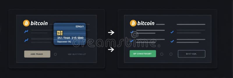 Bitcoin Transaction Interface Showing an Input Screen and a Completed ...