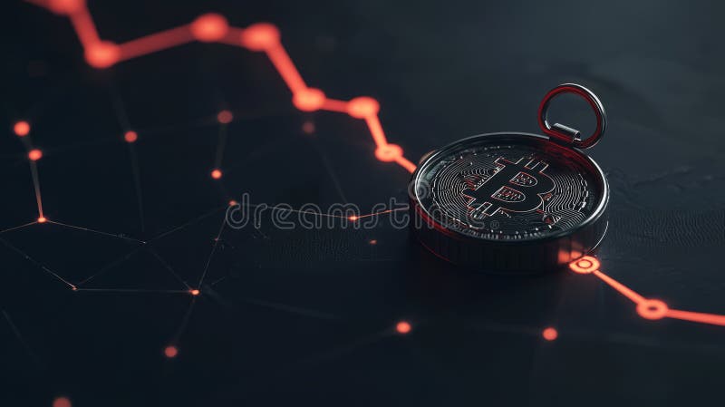 Bitcoin Trend Line Concept in Highresolution 3D Render Stock ...