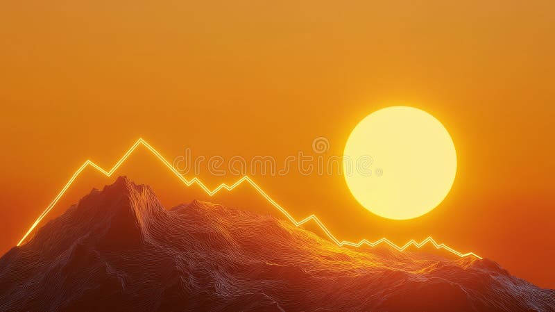 Bitcoin Trend Line 3D Render in 8K Resolution Finance Forecast Stock ...