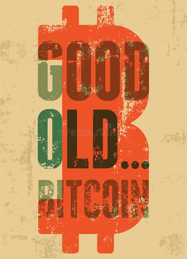 Bitcoin Typographic Vintage Grunge Style Poster. Retro Vector ...