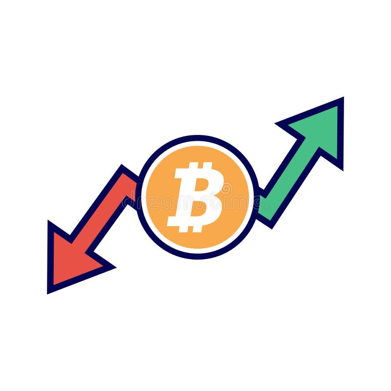Bitcoin Up and Down Arrow. Crypto Currency Crisis Concept. Digital Currency Risk. Stock Vector ...
