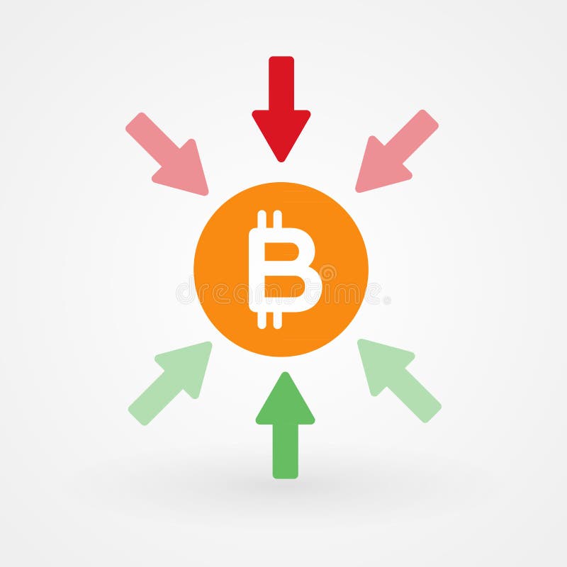 Bitcoin Up and Down Graph. Crypto Currency Crisis Concept. Digital Currency Risk. Vector ...