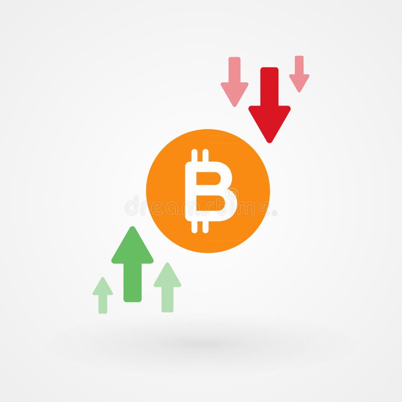 Bitcoin Up and Down Graph. Crypto Currency Crisis Concept. Digital Currency Risk. Vector ...