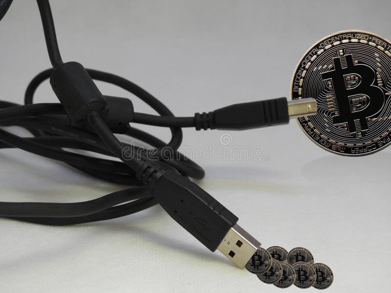 Bitcoin USB connected stock photo. Image of connect, physical - 92977090